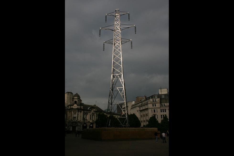 Giant pylon erected in Birmingham to highlight climate change | News ...